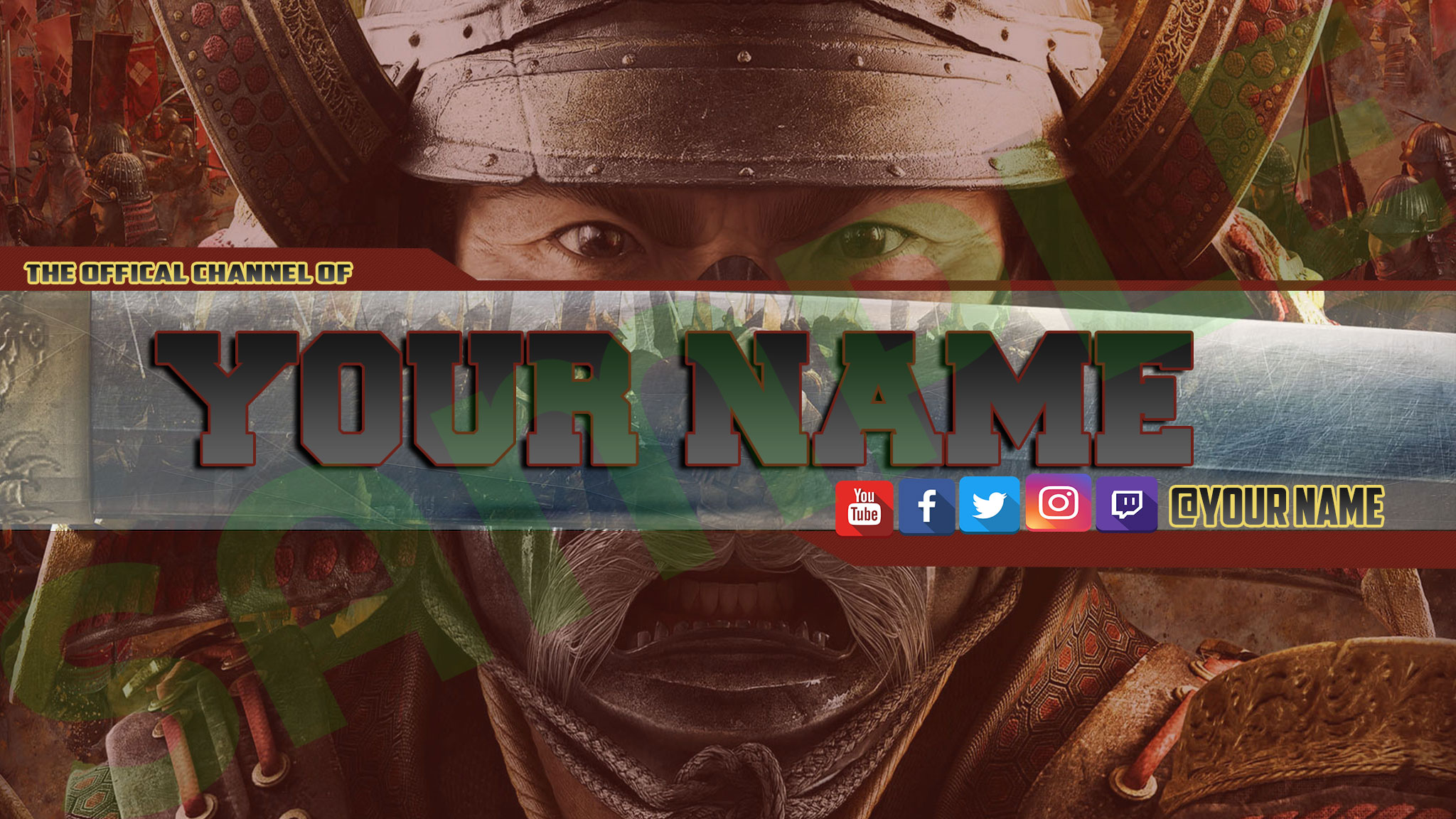 Free Samurai YouTube Channel Art by Ajmgamergirl - Free download on ToneDen