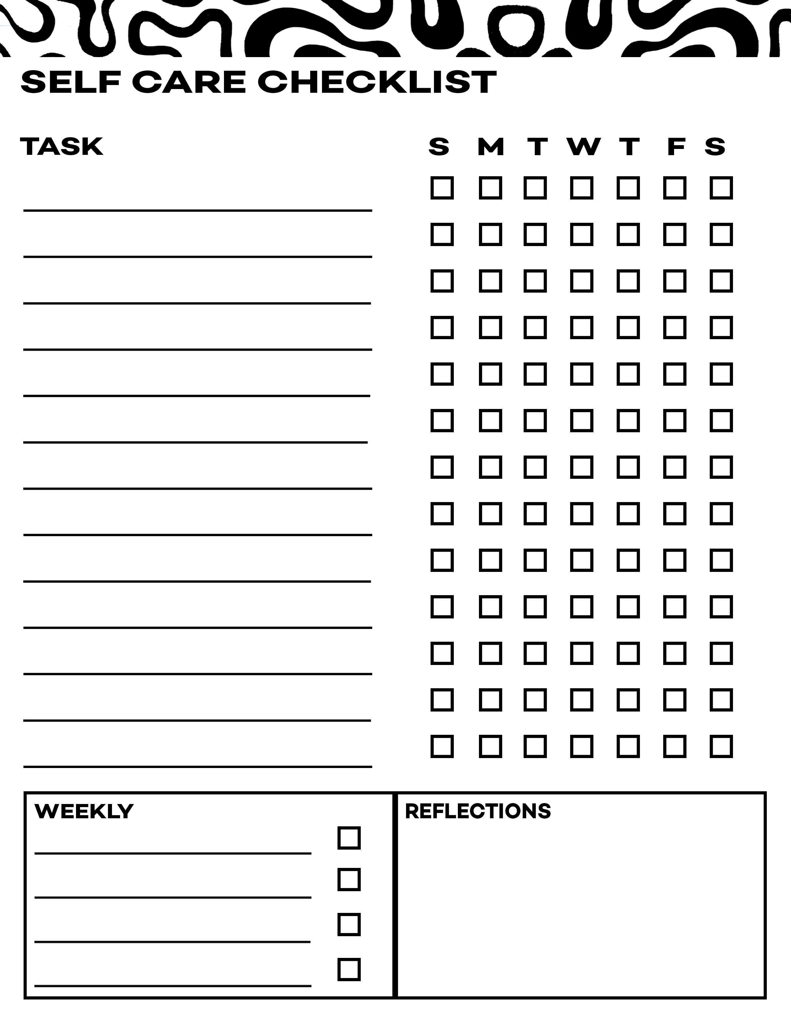 SELF CARE CHECKLIST by Skylar Renee - Free download on ToneDen