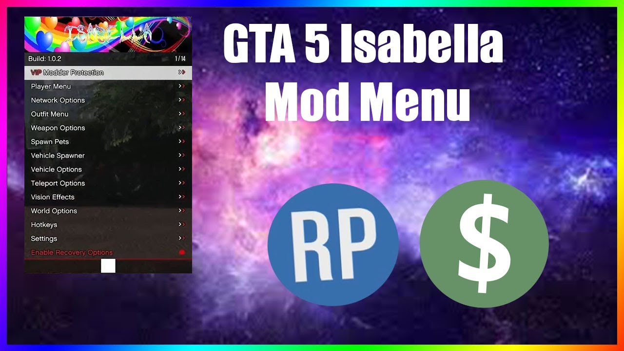 GTA 5 Isabella Mod Menu (1.0.8) by Fusion Mods - Free download on ToneDen